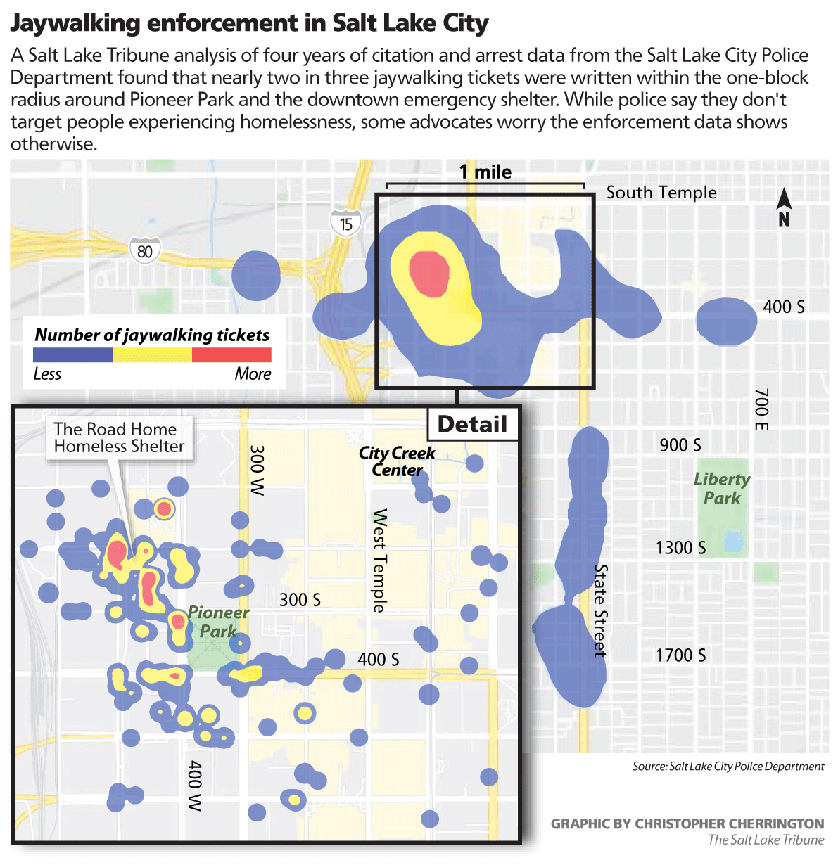 Data shows nearly 2 of 3 jaywalking tickets in Salt Lake City were ...